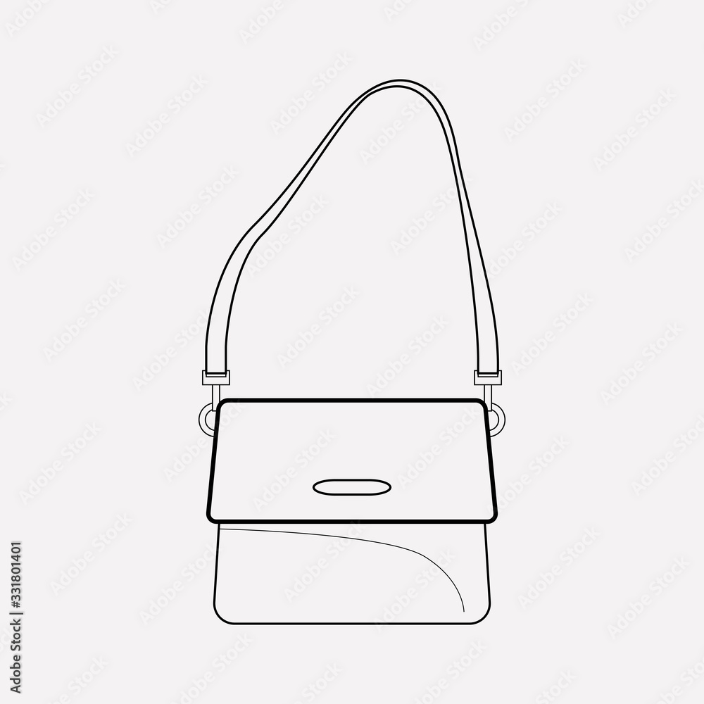 Shoulder bag icon line element. Vector illustration of shoulder bag ...