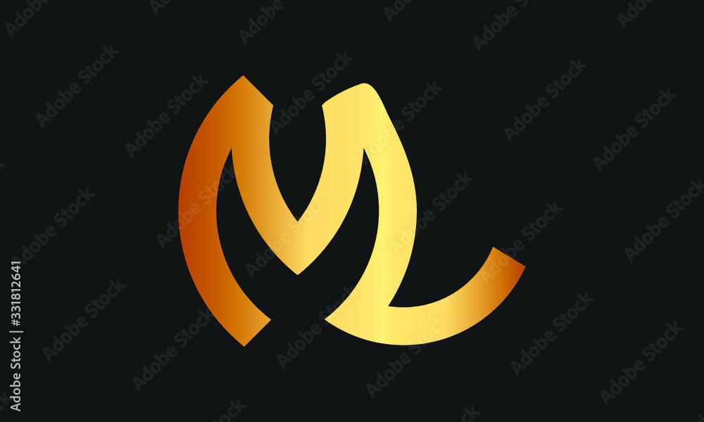 LM, ML Letter Logo Design with Creative Modern Trendy Typography and ...