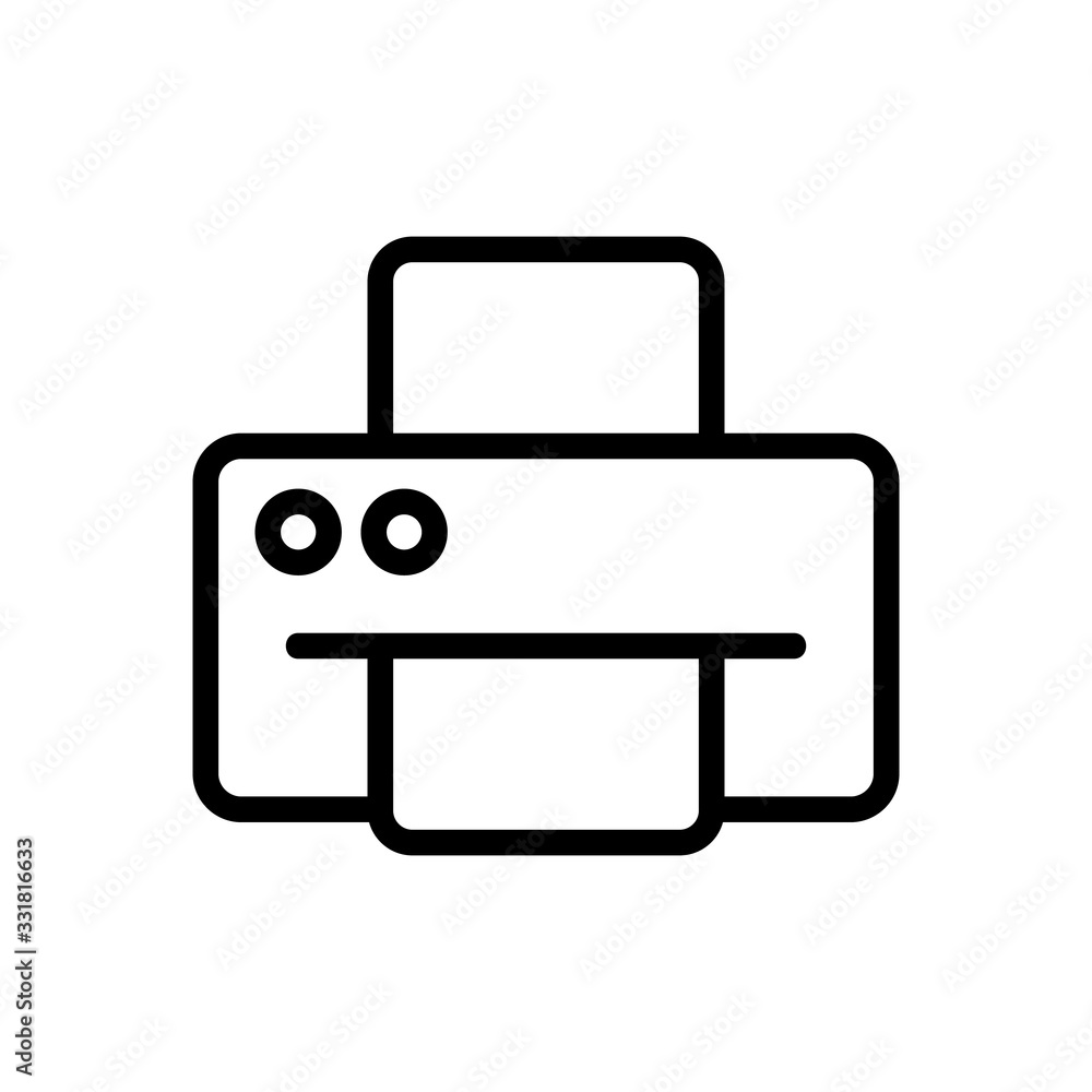 the inkjet printer icon vector. the inkjet printer sign. isolated ...