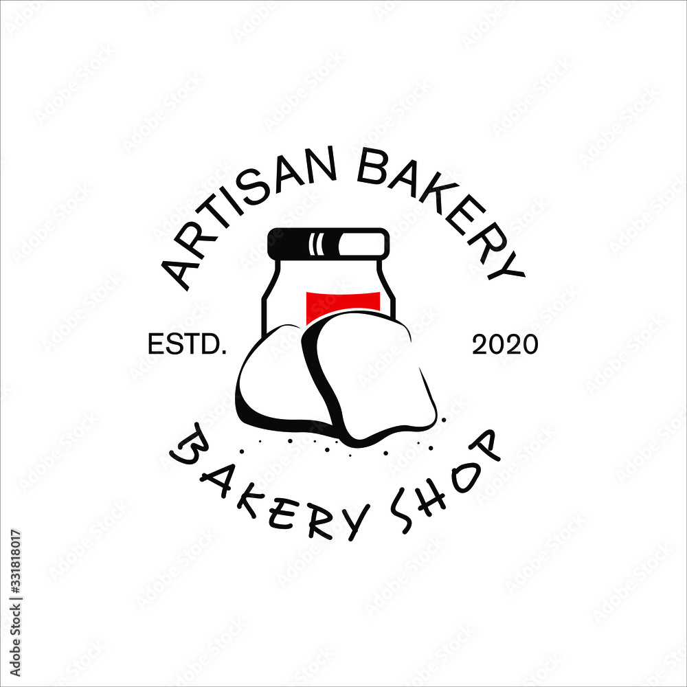 simple circle stamp artisan bread homemade product vector bakery badge ...