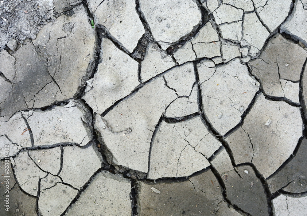 Close up of crack soil and muddy in the dry season textures, hot summer ...