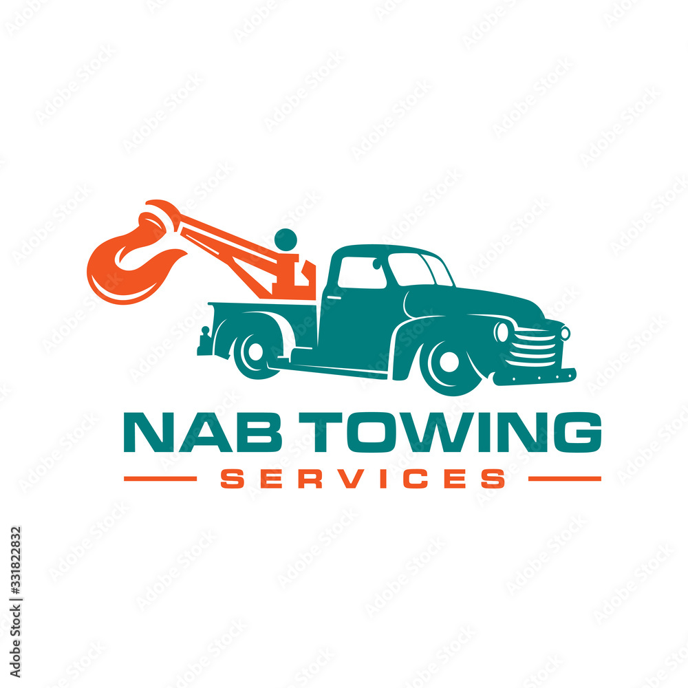 logo design of tow truck services Stock Vector | Adobe Stock