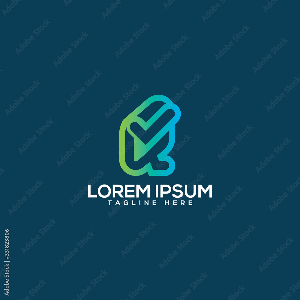 Letter Q check mark logo icon design template elements Stock Vector ...