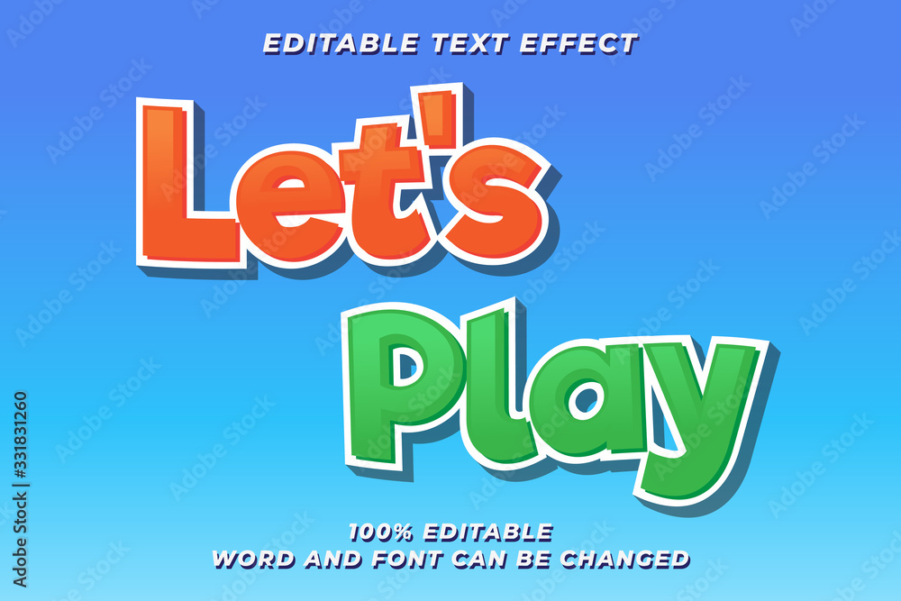 Play Game text style effect Premium Vector Stock Vector | Adobe Stock