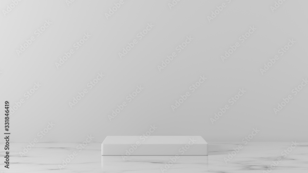 Minimal luxury white design Square rectangle box block cube podium in ...
