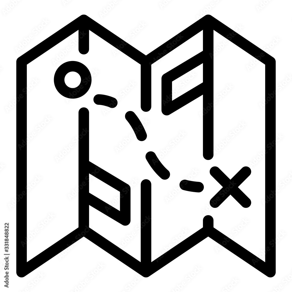 Exploration travel map icon. Outline exploration travel map vector icon ...