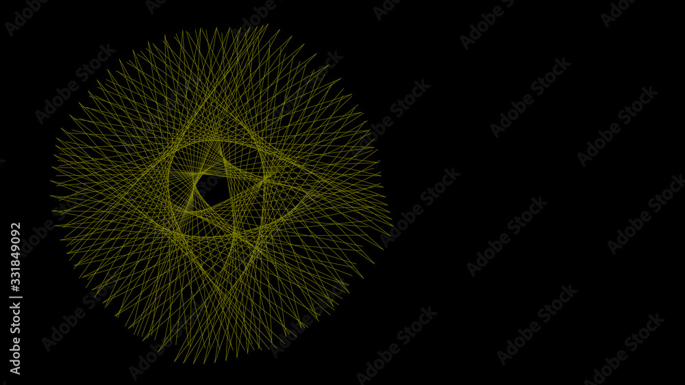 Abstract green color lines pattern over round or circle frame isolated ...