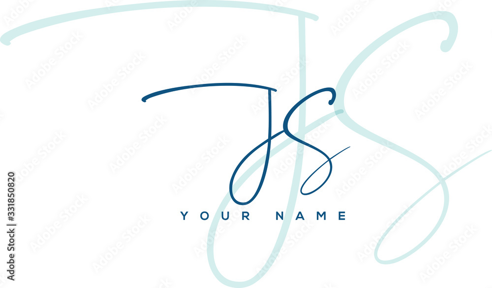 J S JS Initial letter handwriting and signature logo. Stock Vector ...