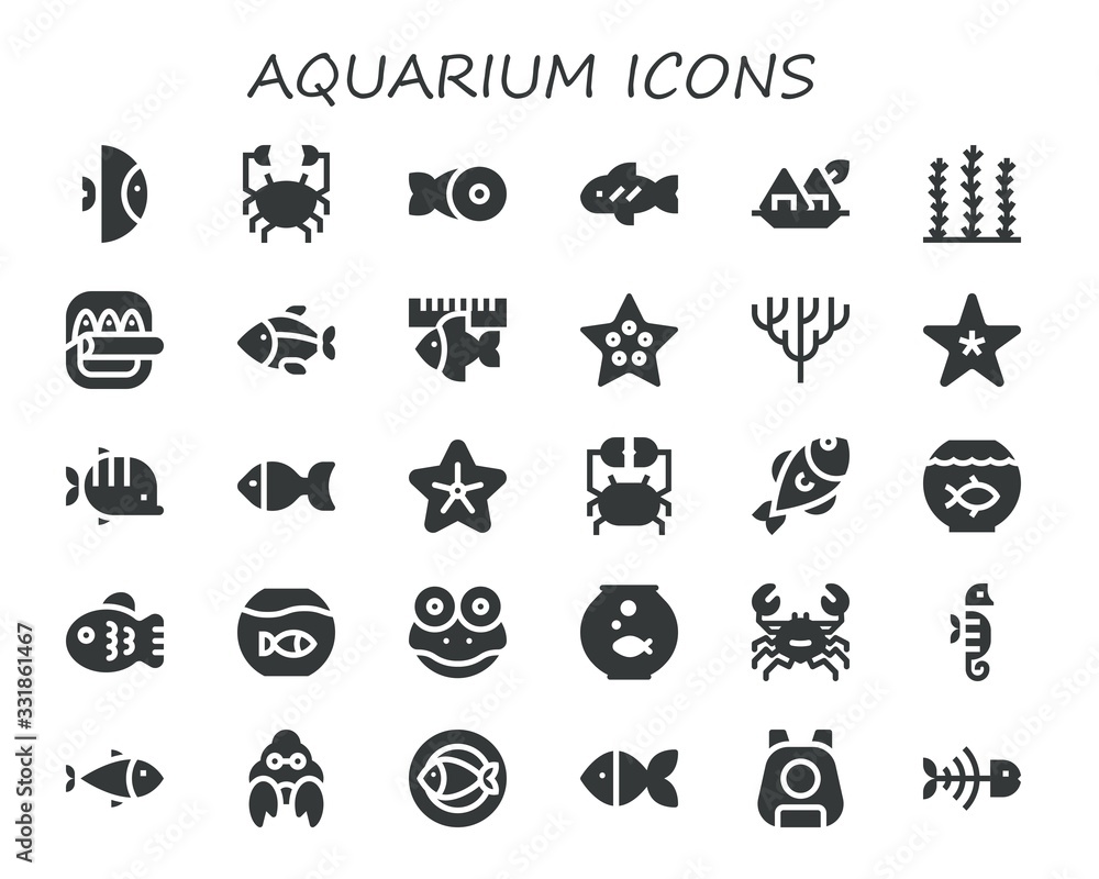 aquarium icon set Stock-Vektorgrafik | Adobe Stock