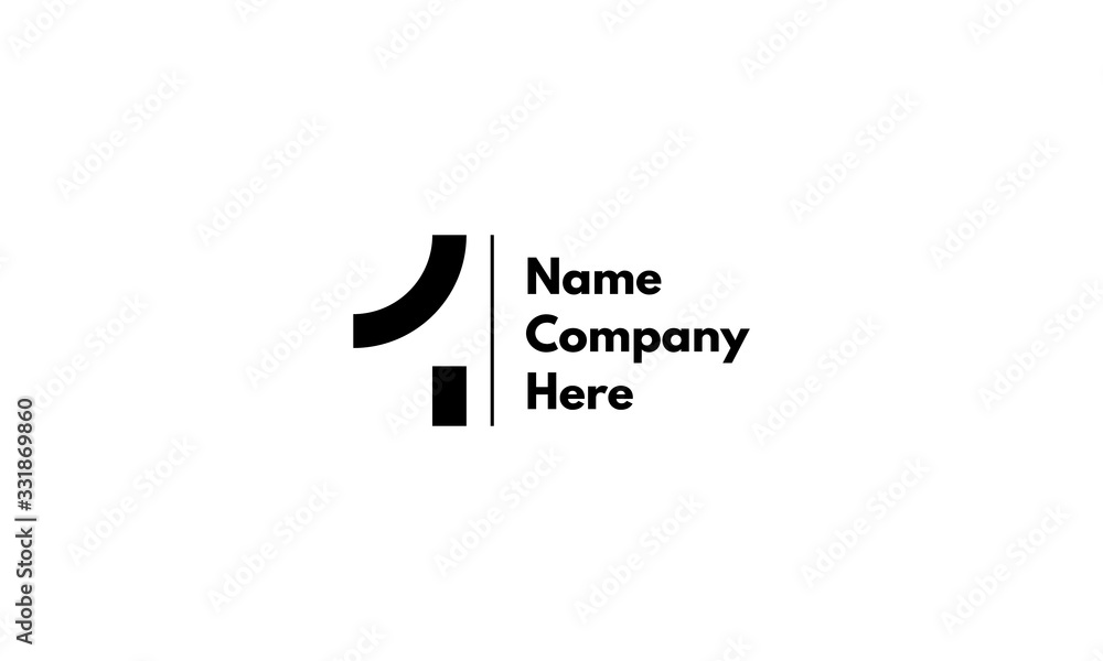 Vector unusual logo on which the abstract image of the number one ...