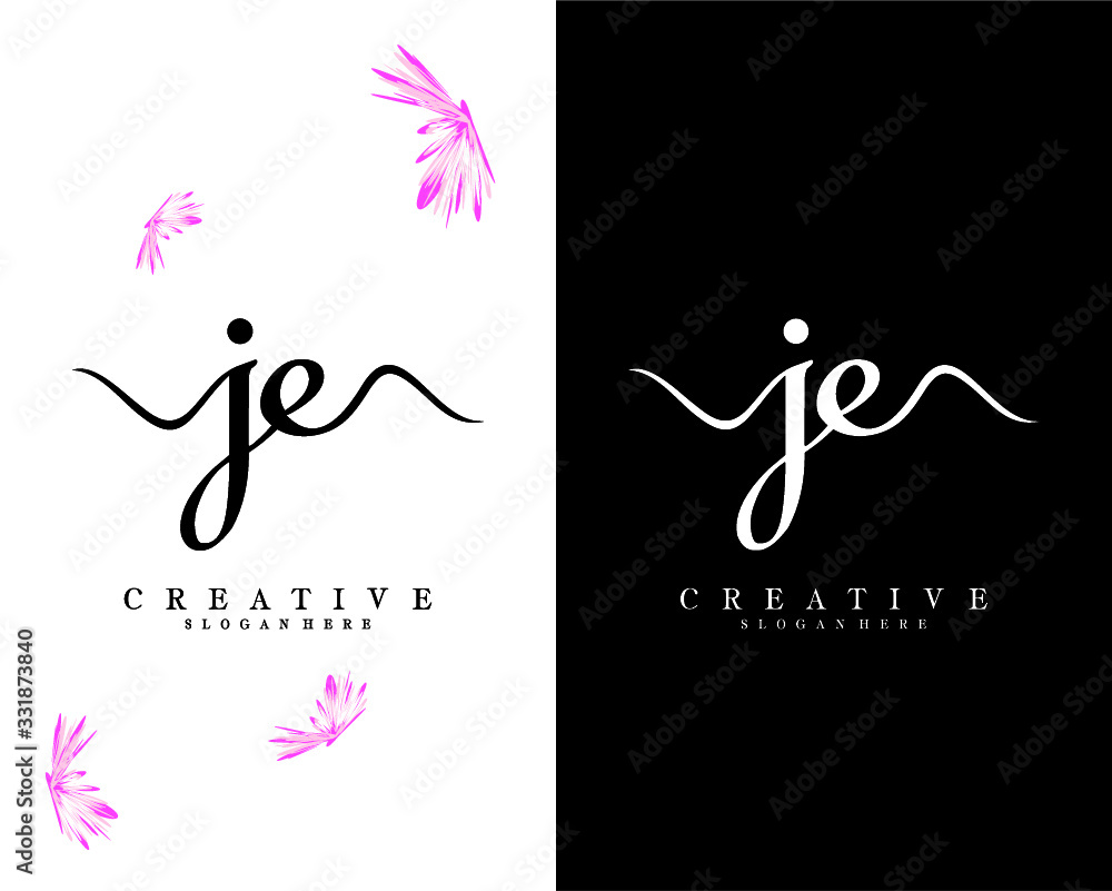 handwriting script letter je, ej logo design vector Stock Vector ...