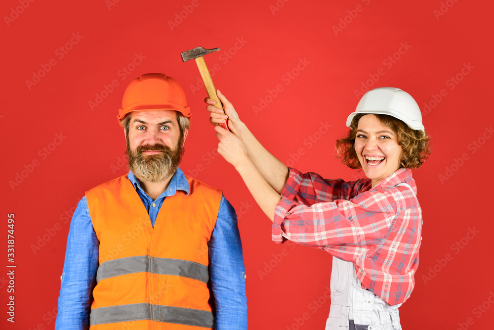 Rub in. Couple knocking head with hammer. Clearly explain. Intelligibly ...