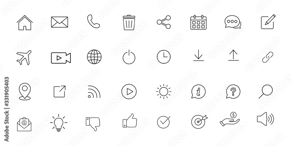 Website icon set, Web icon Set, symbol vector Stock Vector | Adobe Stock