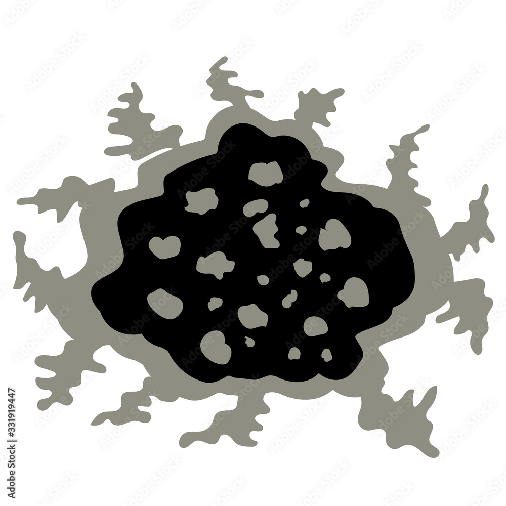 abstract black silhouette symbol pathogen microorganism bacterium ...