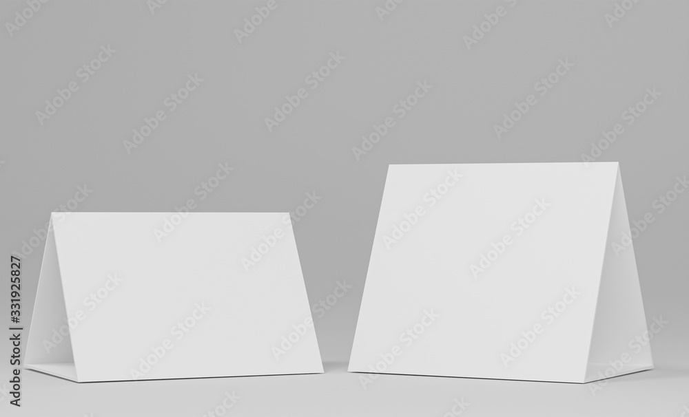 Promotional table talker isolated on white background, mockup template ...