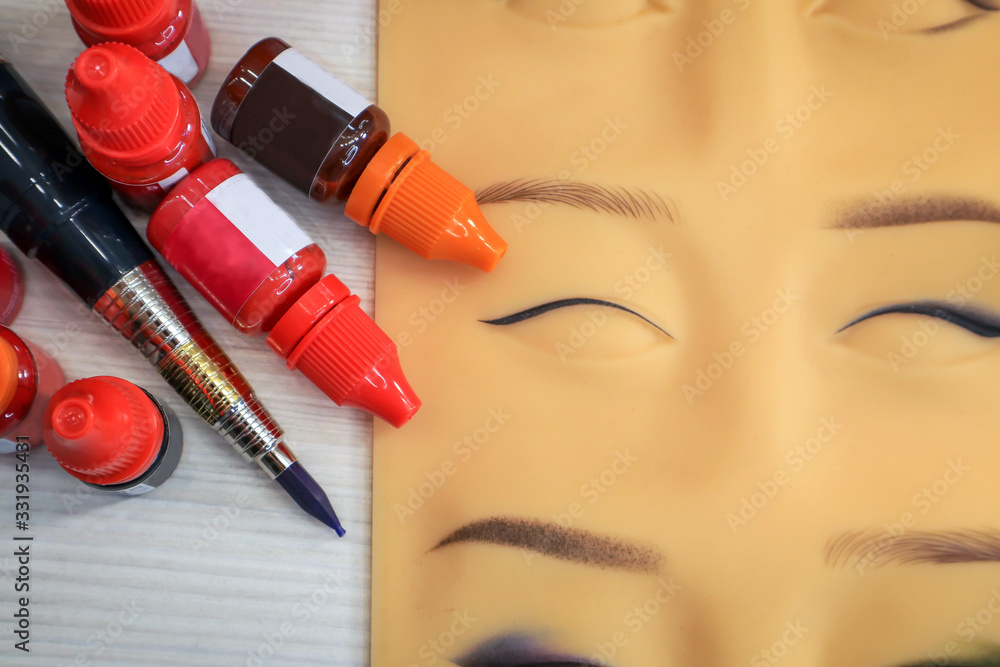 Composition with permanent tattoo machine