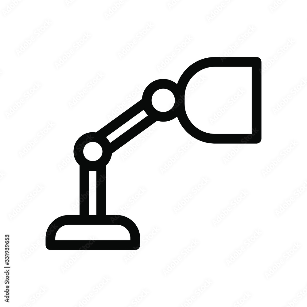 Reading lamp icon vector illustration, emblem isolated flat design ...