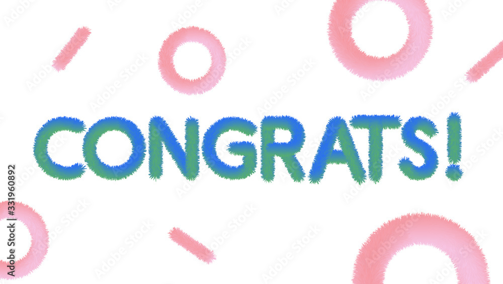 Congratulations Banner Design With Realistic 3d Gradient Fur Effect Holiday Background Template
