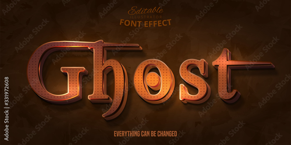 Ghost tex effectt, 3d editable text style on brown grunge background ...