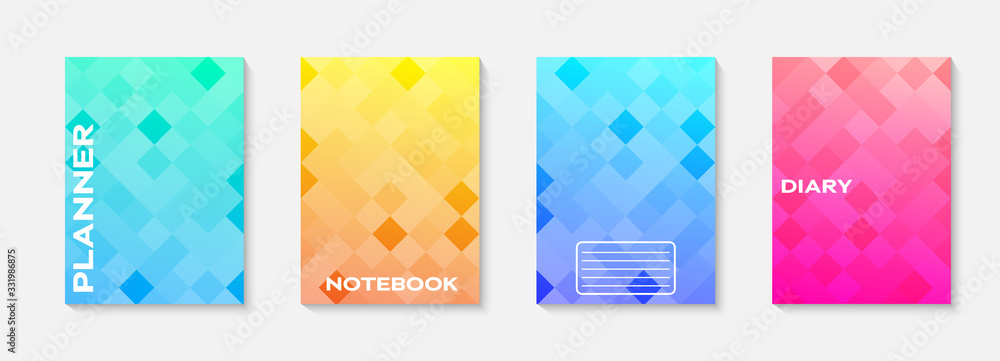 Minimal vector abstract cover notebook design. Planner and diary cover ...