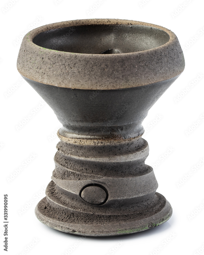 beautiful ceramic tobacco burner of a hookah or water pipe. isolated ...