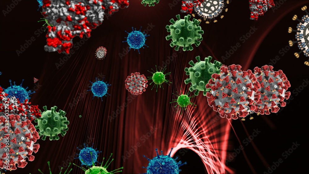Coronavirus Covid-19 illustration of Infected virus 2019-ncov pneumonia ...