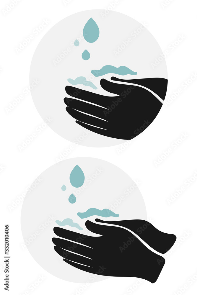 Wash hands icon for apps, websites, infographics Stock Vector | Adobe Stock