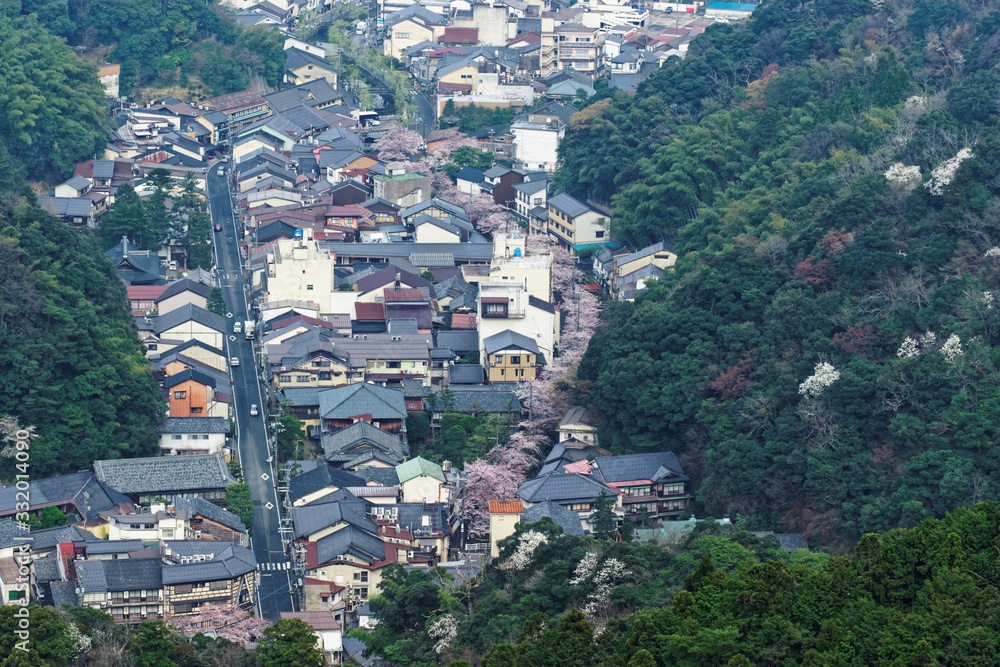 Townscape of kinosaki onsen in Toyooka city, Hyogo, Japan Stock Photo ...