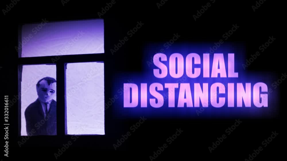 Social Distancing title animated with the background showing an ...