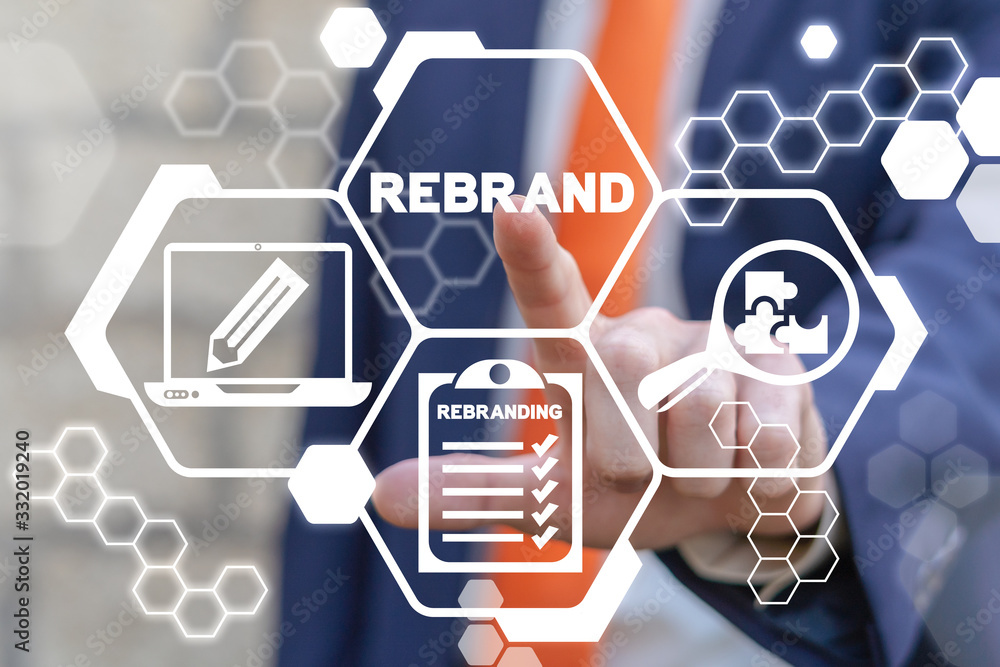Rebranding Brand Marketing Business Strategy Concept. Rebrand Restyling ...