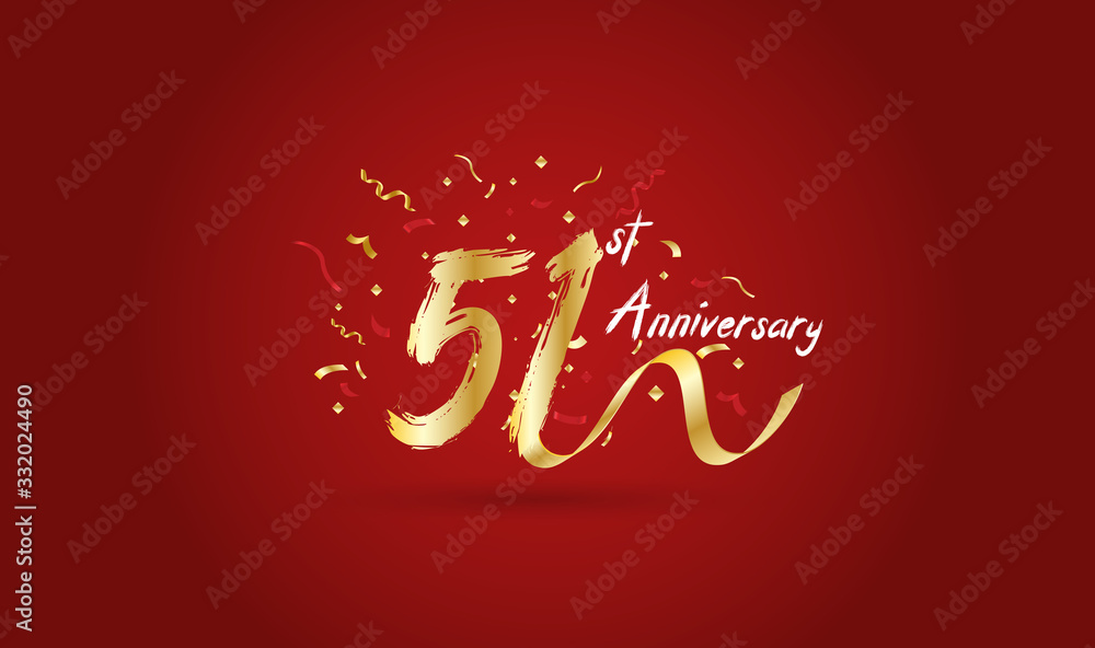 Anniversary celebration background. with the 51st number in gold and ...