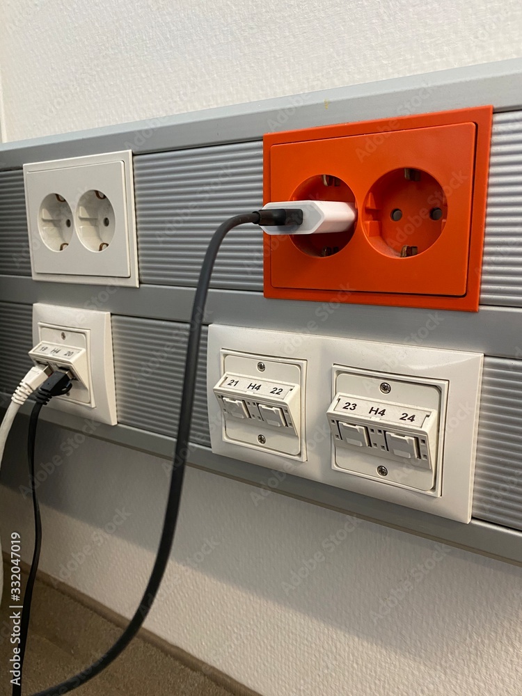 electric plug and socket, set of sockets, socket, internet connection ...