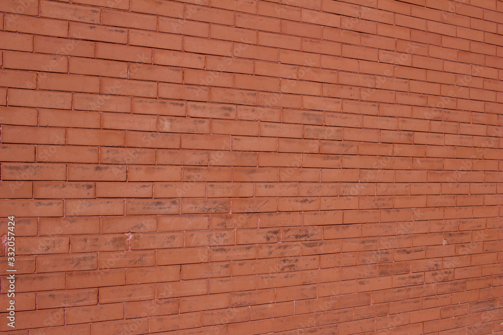 Vintage burnt orange color brick wall background with grungy texture ...