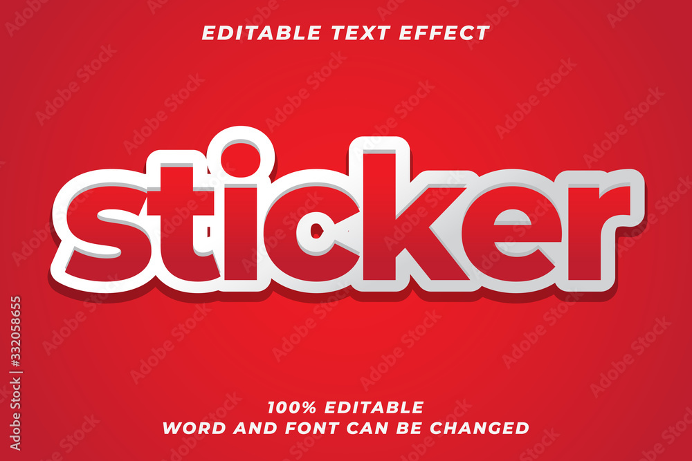 Sticker text style effect Premium Vector Stock Vector | Adobe Stock