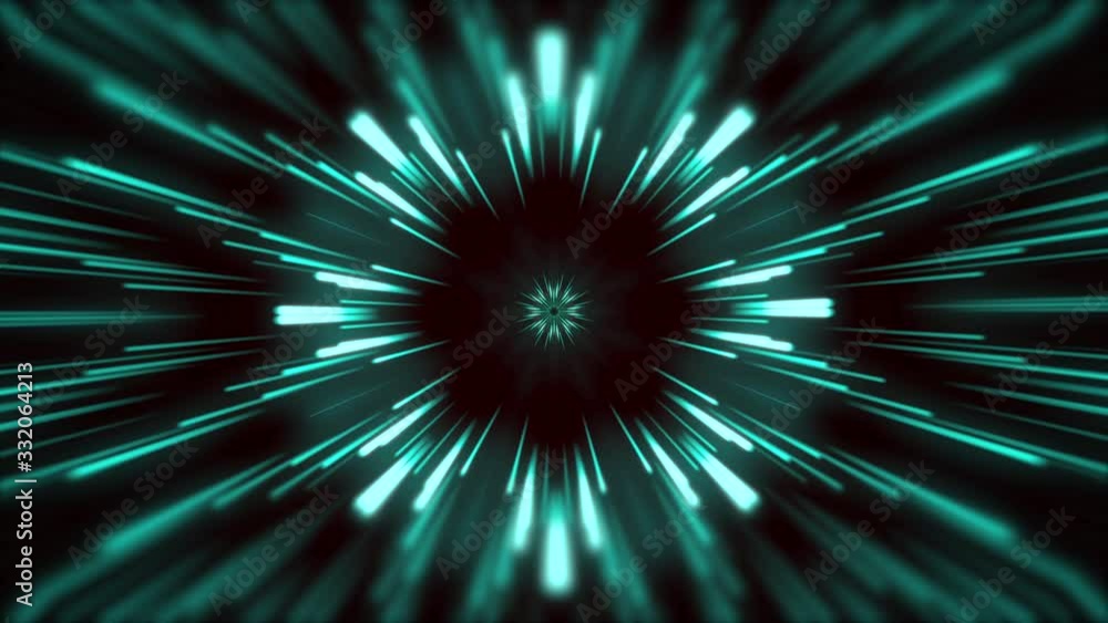Motion graphic 4K seamless loop of flying into digital technologic tunnel. Futuristic technology ...