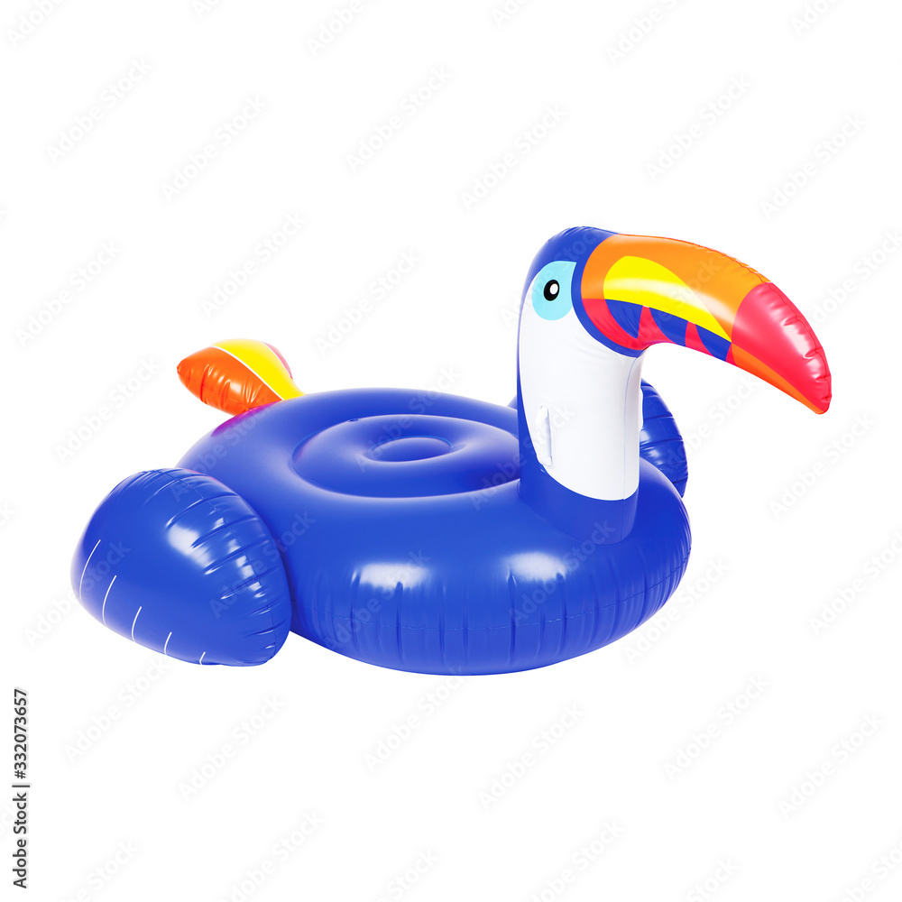 Blue Inflatable Toucan Ride-On Swimming Pool Float Isolated on White ...