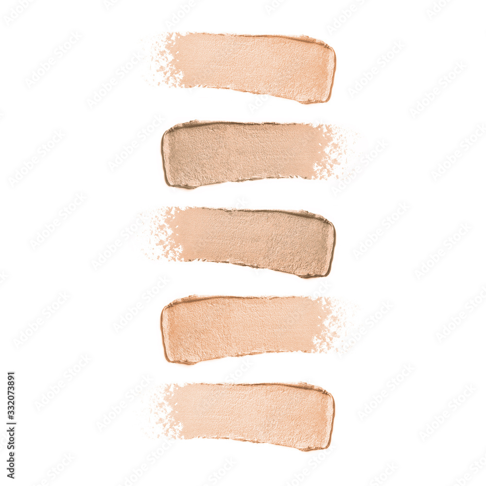 Collection of Beige Lipstick Smudge Isolated on White Background ...