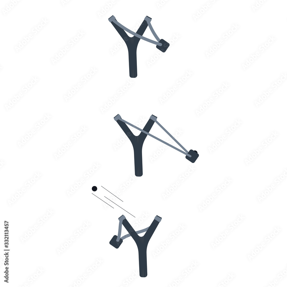 Slingshot. Shooting a slingshot. Vector illustration Stock Vector ...