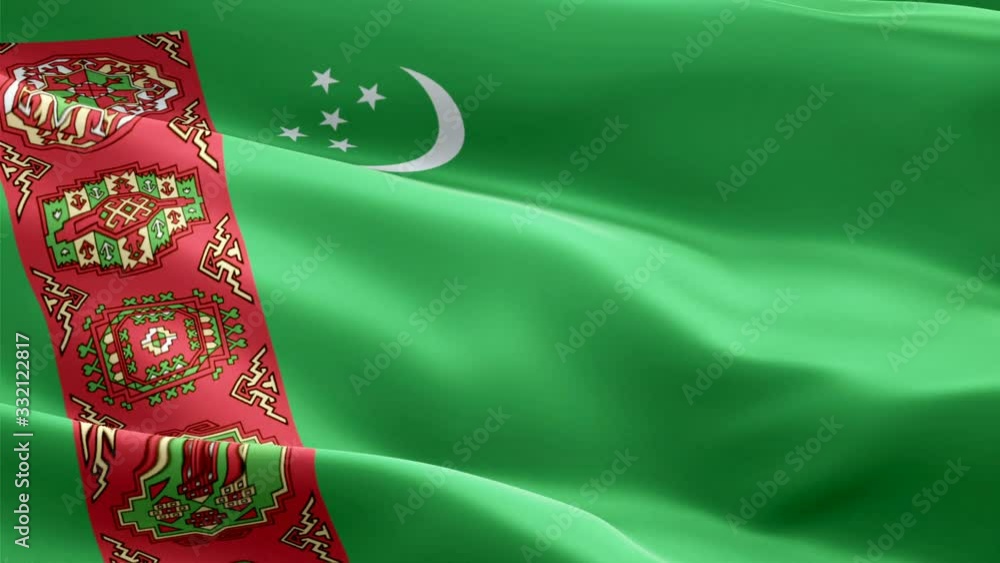 Video „turkmen Flag Closeup 1080p Full Hd 1920x1080 Footage Video