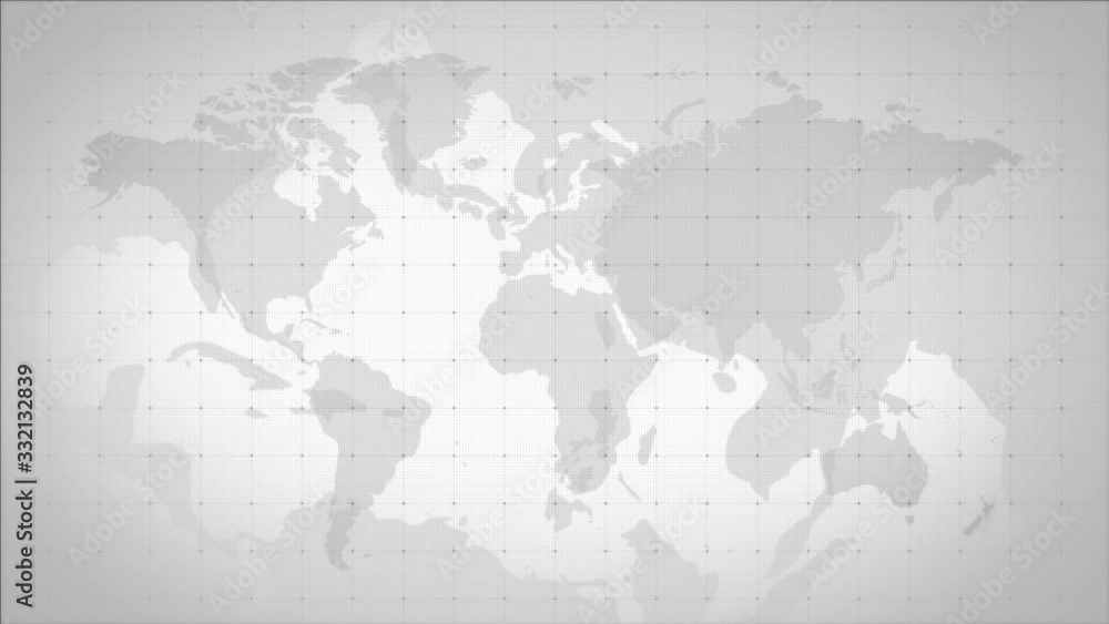 Grey morld map animate background, Gray and white swirling world map ...