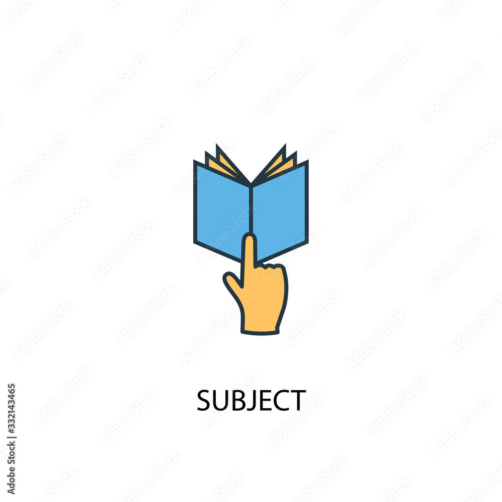 subject concept 2 colored line icon. Simple yellow and blue element ...