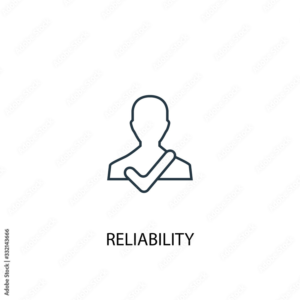 reliability concept line icon. Simple element illustration. reliability ...