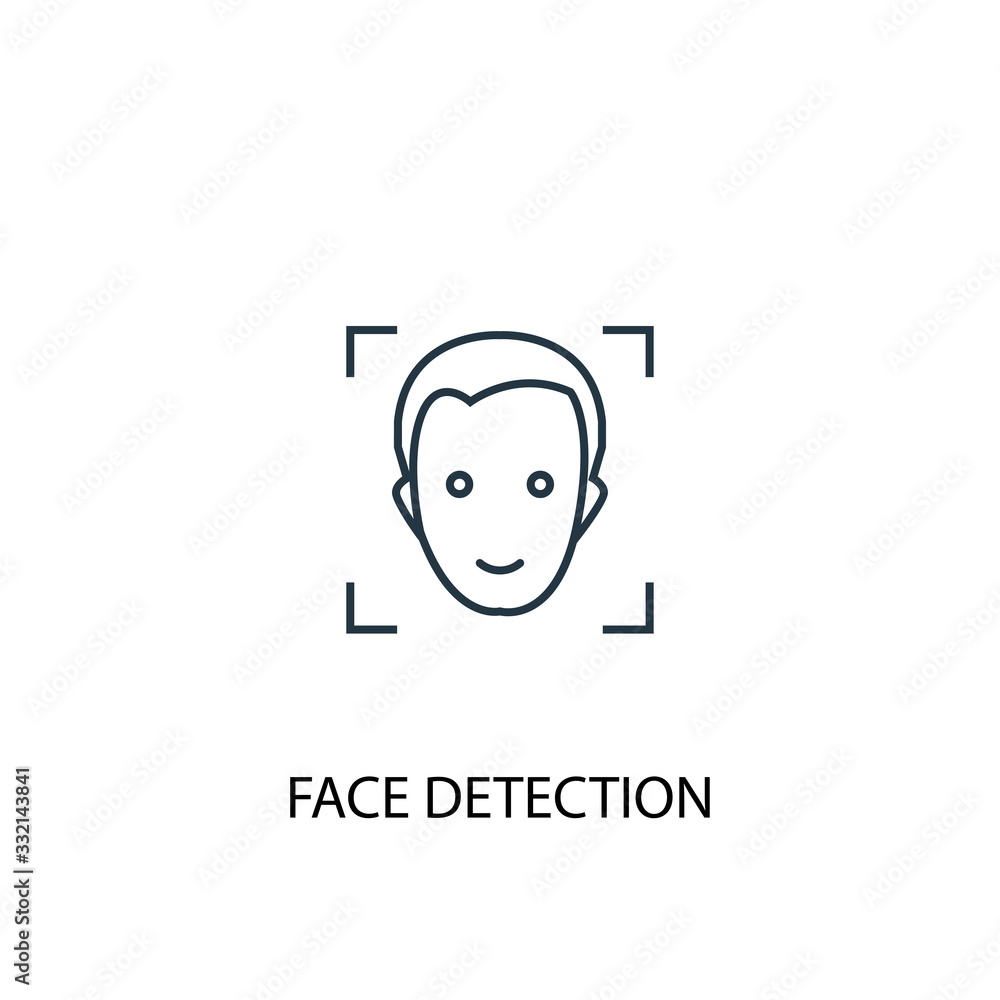 face detection concept line icon. Simple element illustration. face ...