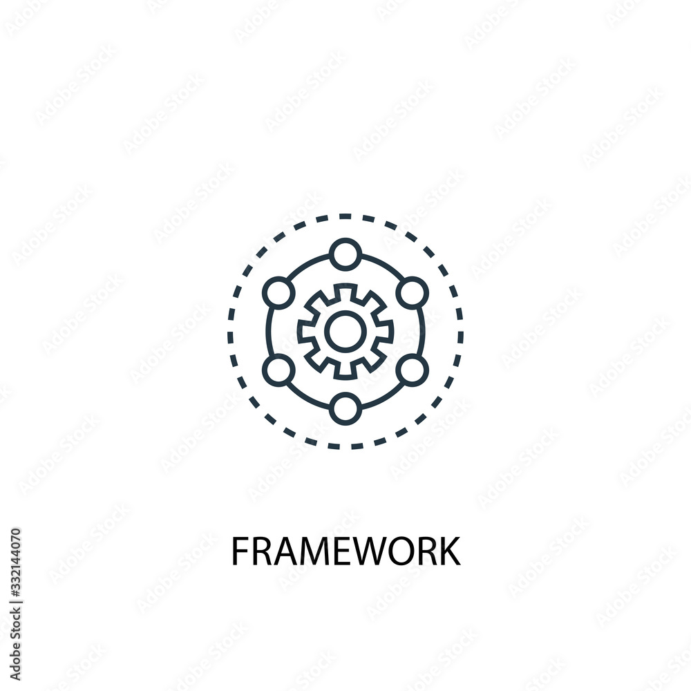 Framework concept line icon. Simple element illustration. Framework ...