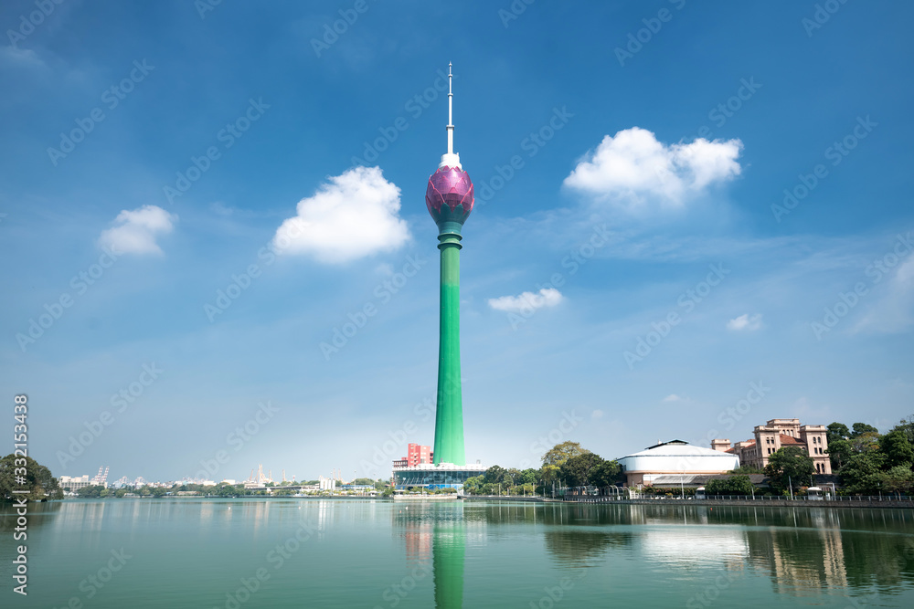 Lotus tower in Colombo city Skyline, Colombo, Sri Lanka Stock Photo ...