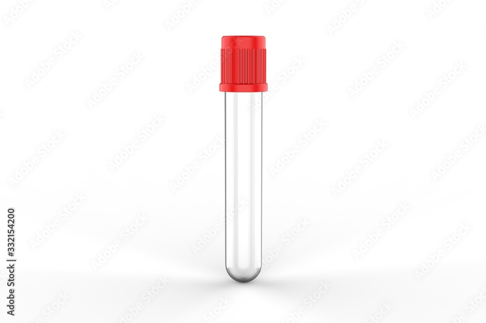 Blank Blood Collection Tube, 3d render illustration. Stock Illustration ...