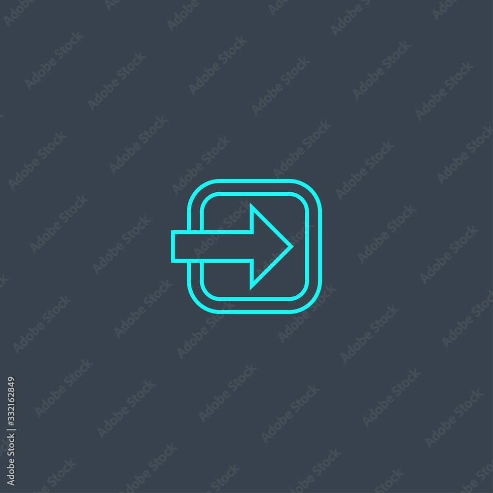 access concept blue line icon. Simple thin element on dark background ...
