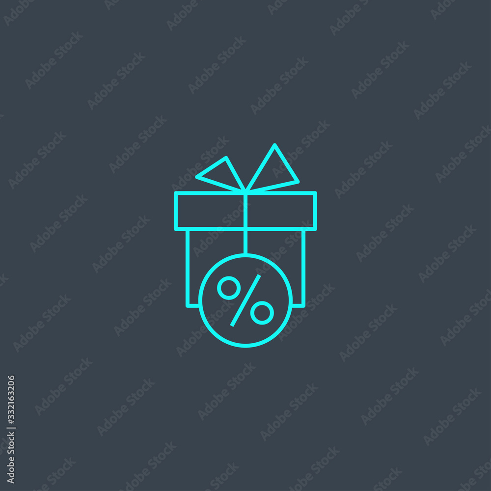 loyalty program concept blue line icon. Simple thin element on dark ...