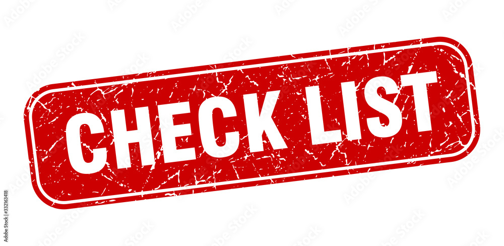 check list stamp. check list square grungy red sign. Stock Vector ...