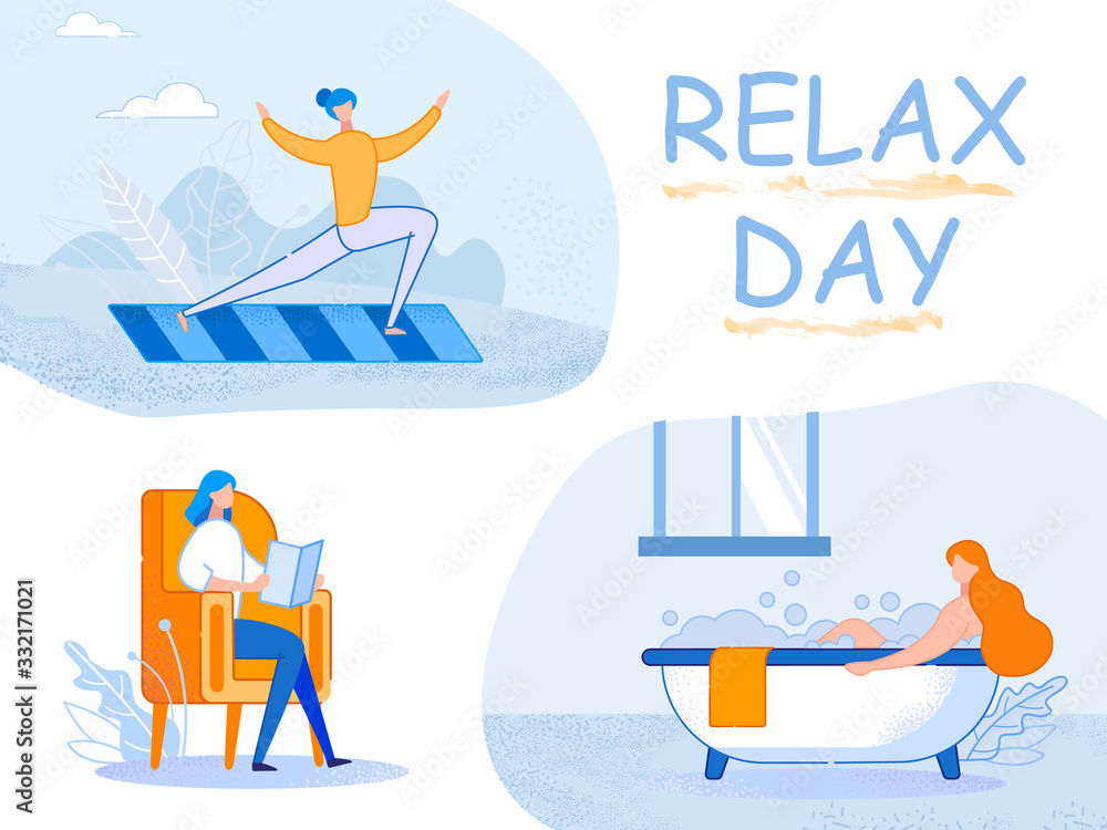 Relax Day. Young Woman Have Weekend or Vacation Engage Sports Activity ...